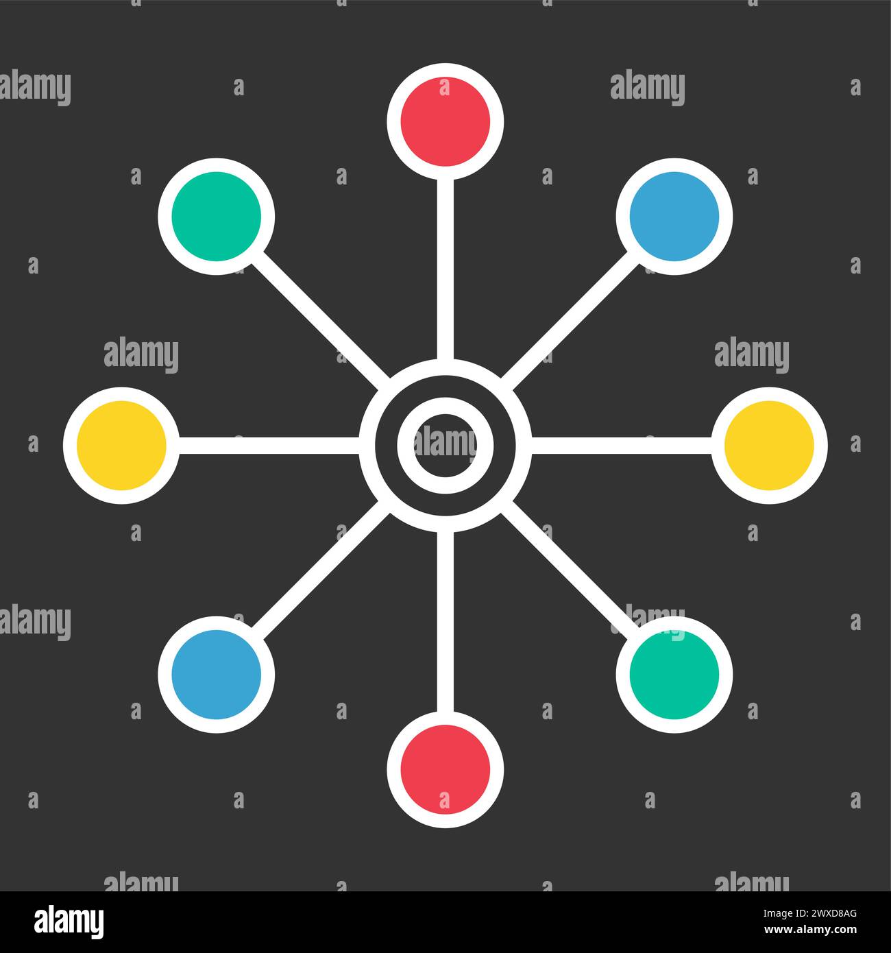 Multichannel digital design icon, omnichannel flat web symbol, internet ...