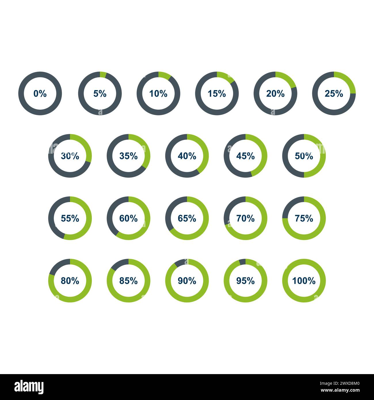 Set of Information round diagram icon, infographic pie design ...