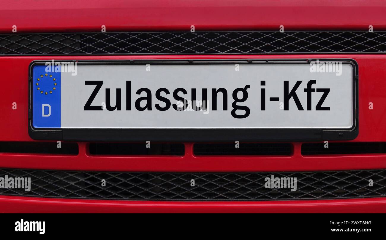 Autokennzeichen mit Schriftzug Zulassung i-Kfz Autokennzeichen mit ...