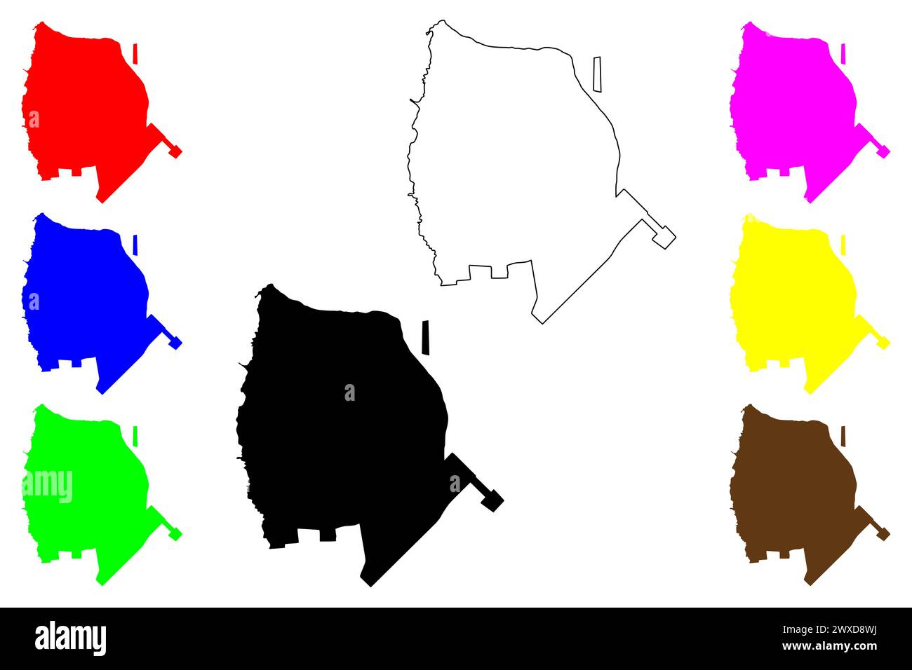 Yopal city (Republic of Colombia) map vector illustration, scribble ...