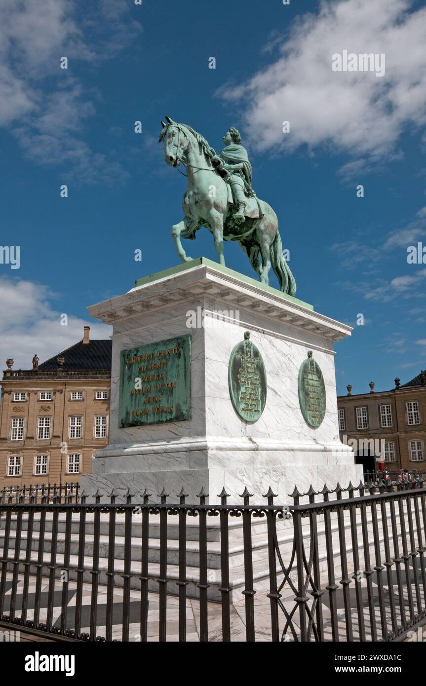 Bronze equestrian statue of King Frederick V (by the french sculptor ...