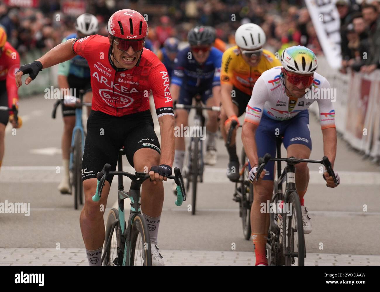 Vitre, France. 29th Mar, 2024. Julien Simon of TotalEnergies during the ...