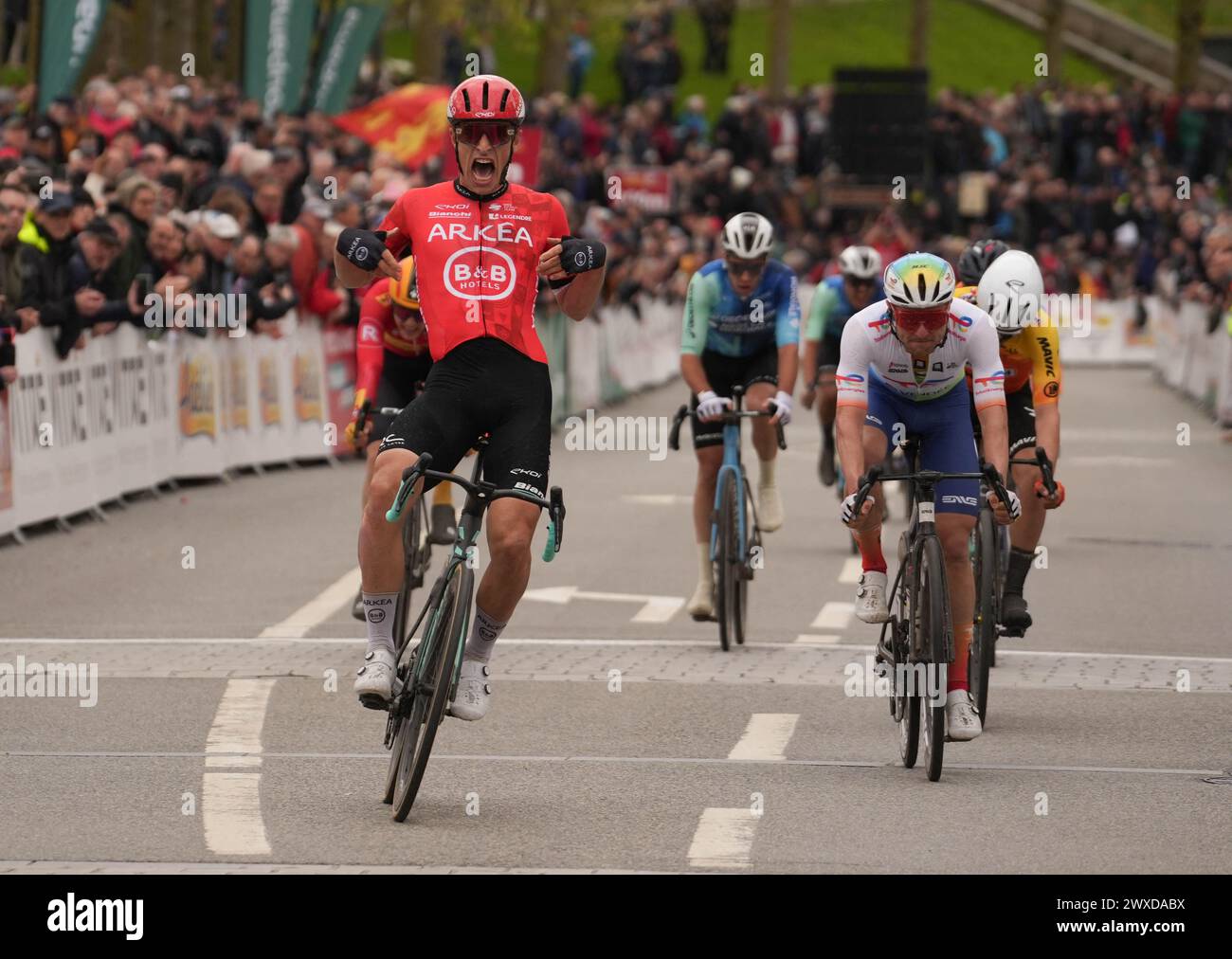 Vitre, France. 29th Mar, 2024. Julien Simon of TotalEnergies during the ...