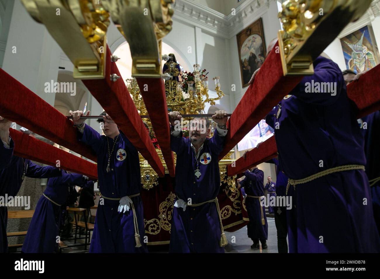 Madrid, Spain. 29th Mar, 2024. A bearer seen before the departure of ...
