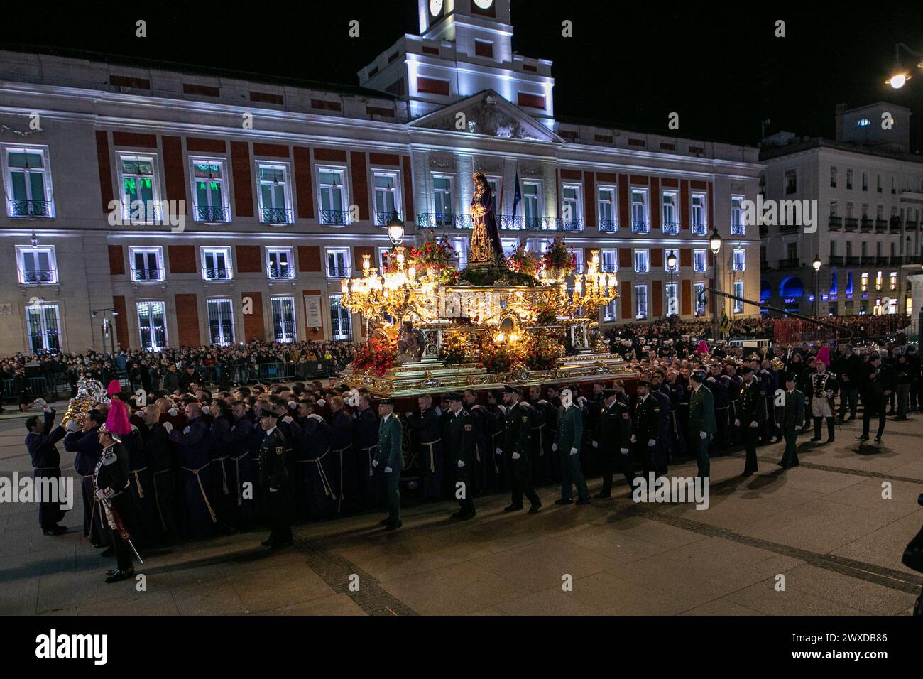 Madrid, Spain. 29th Mar, 2024. The carving of Jesus Christ is carried ...