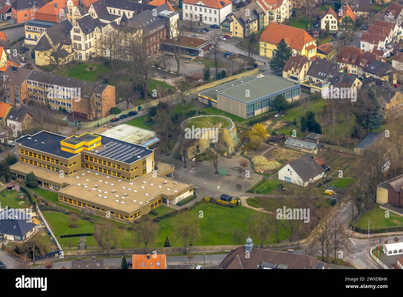 Luftbild, Altes Schloss Werl, Schlossruine des ehemaligen ...