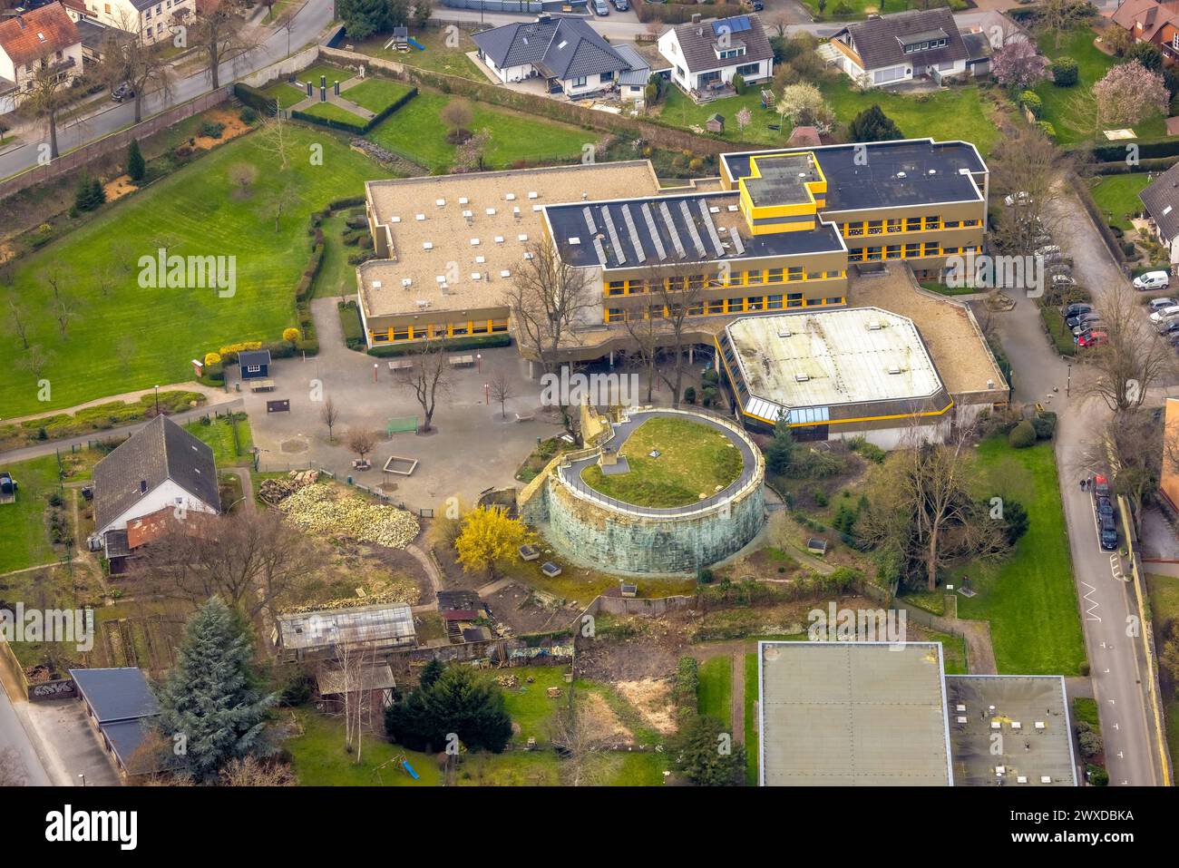 Luftbild, Altes Schloss Werl, Schlossruine des ehemaligen ...