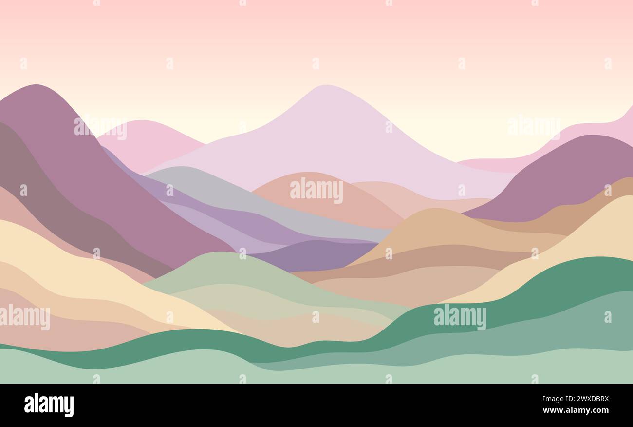 Colorful desert scenery Stock Vector Images - Alamy