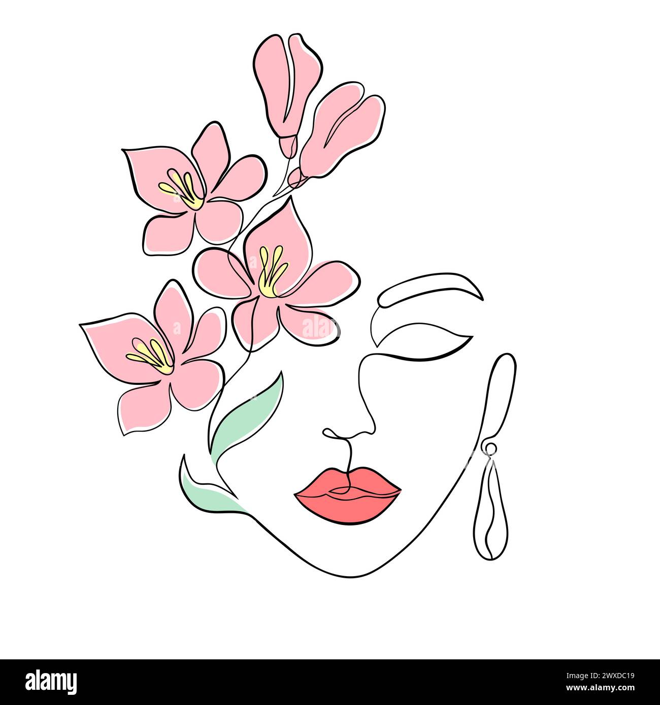 Minimal woman face Stock Vector Image & Art - Alamy