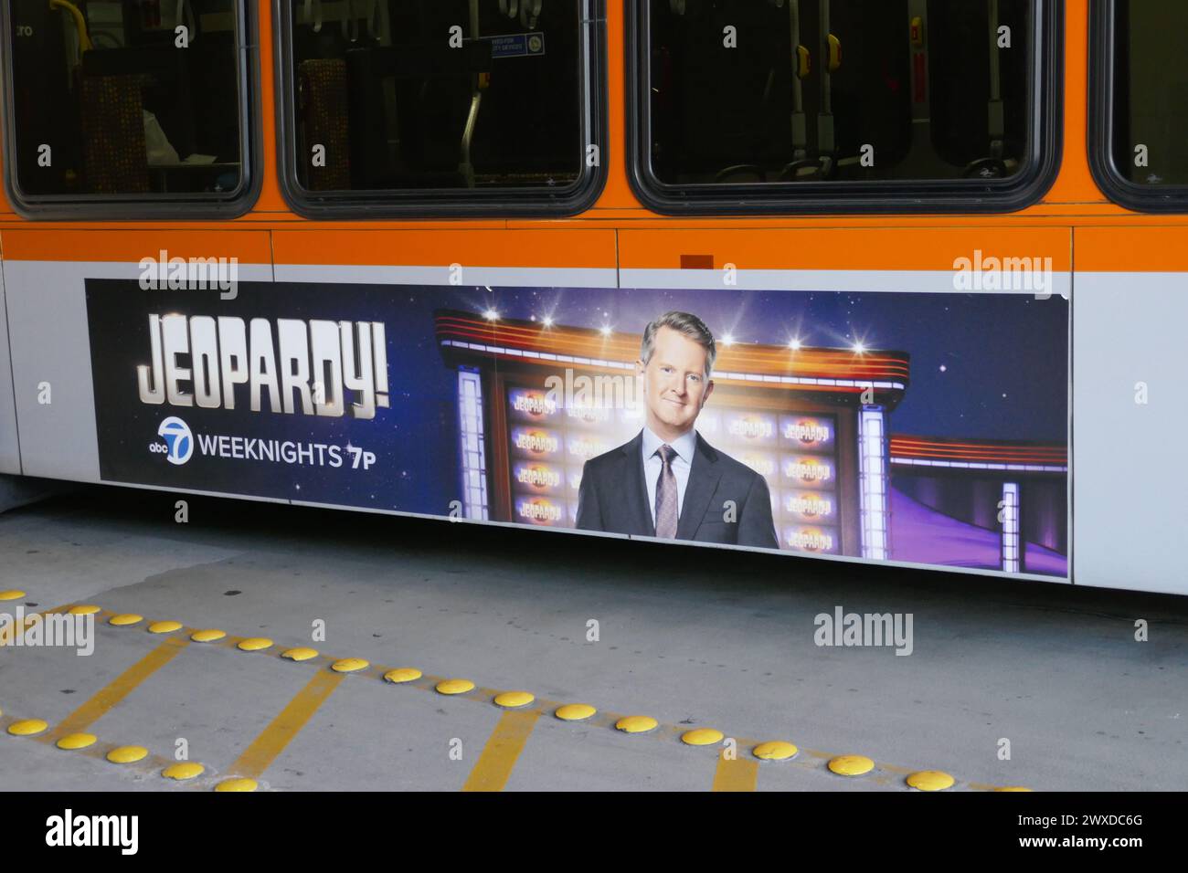 Los Angeles, California, USA 29th March 2024 Ken Jennings Jeopardy Bus ...