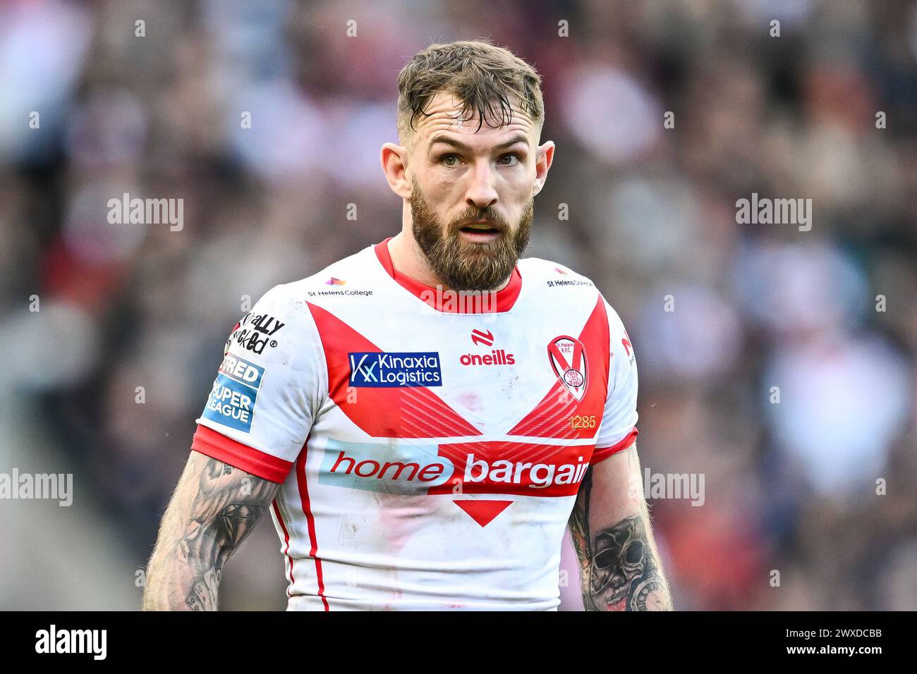 Daryl Clark of St. Helens during the Betfred Super League Round 6 match ...
