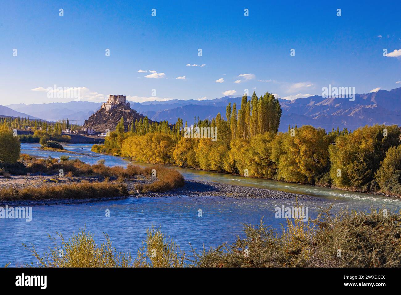 A Panoramic view of Stakna Monastery also called Stakna Gompa at the ...