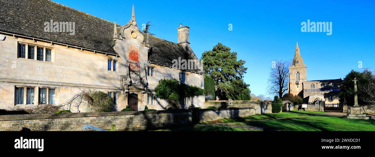 The Montagu Hospital and St Marys parish church, Weekley village ...