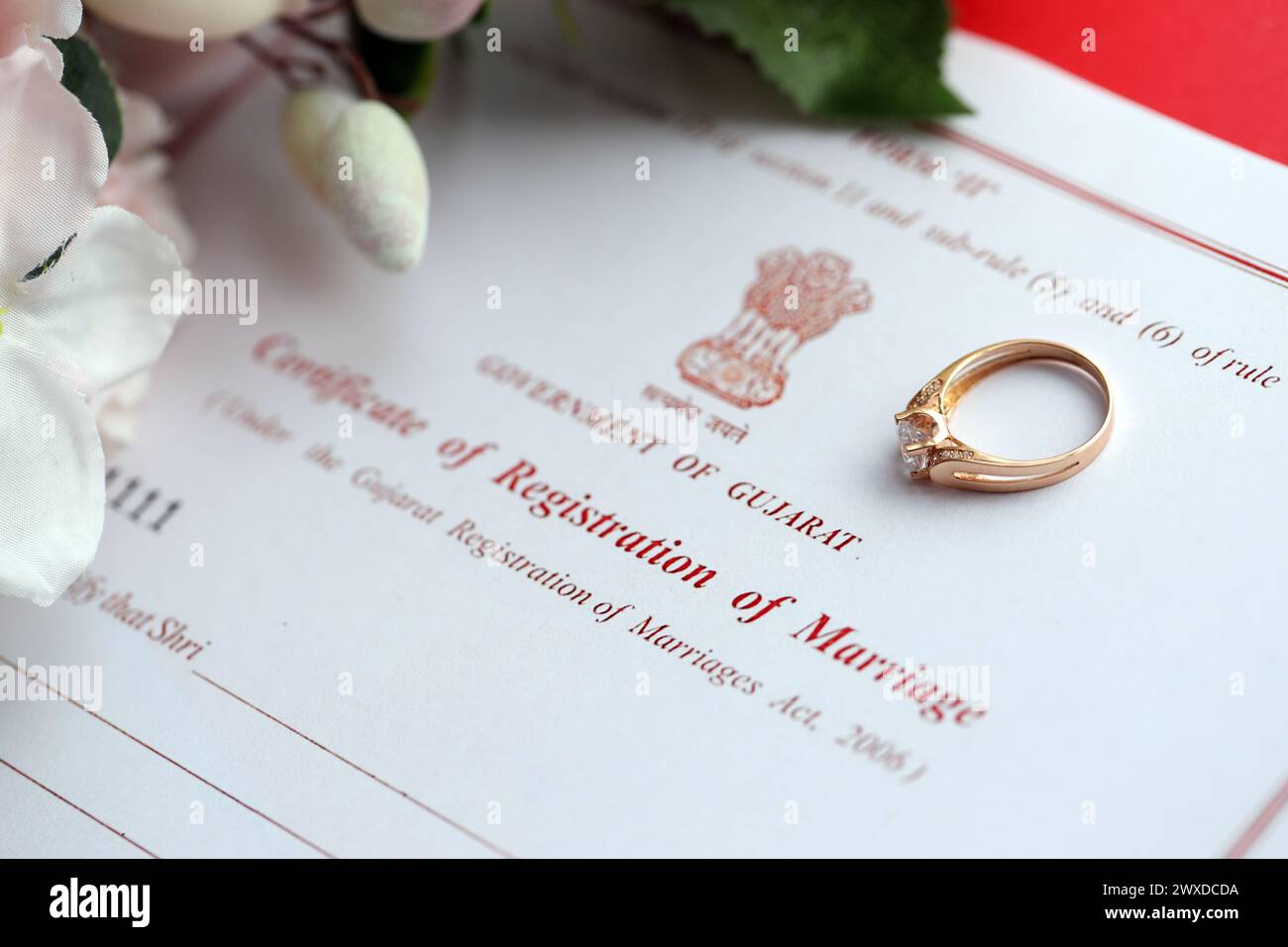 Indian Certificate of registration of marriage blank document and ...