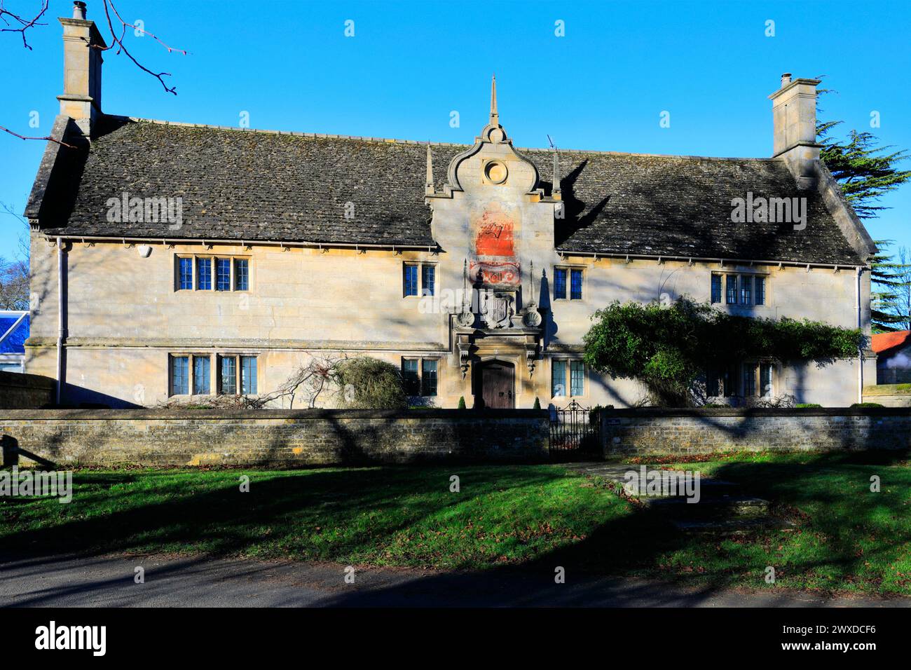 The Montagu Hospital and St Marys parish church, Weekley village ...
