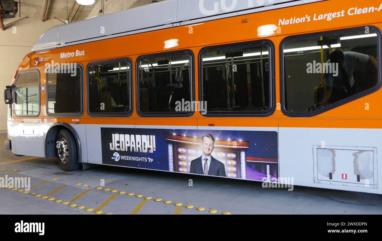 Los Angeles, California, USA 29th March 2024 Ken Jennings Jeopardy Bus ...