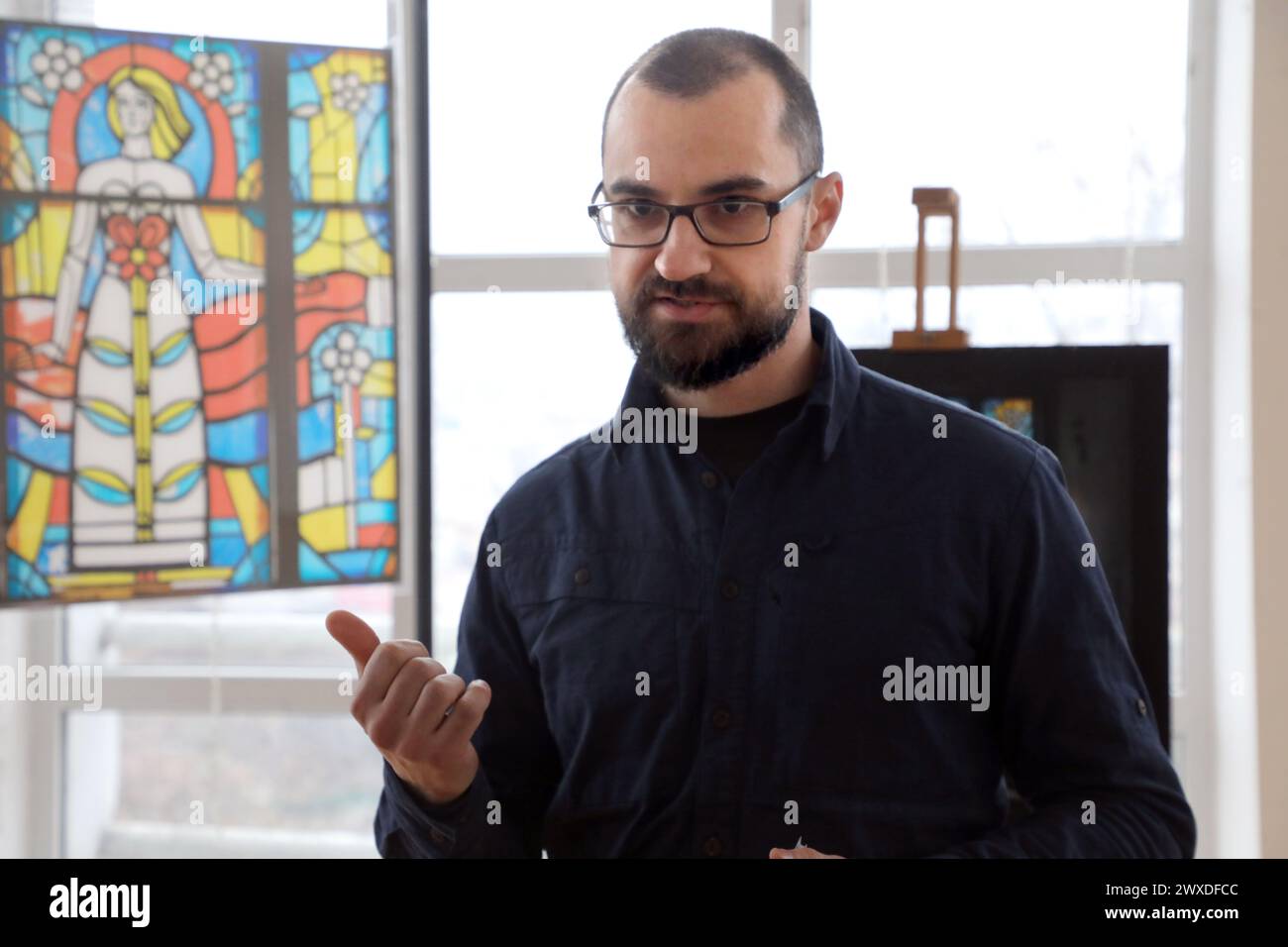 Non Exclusive: KYIV, UKRAINE - MARCH 29, 2024 - A journalist ...