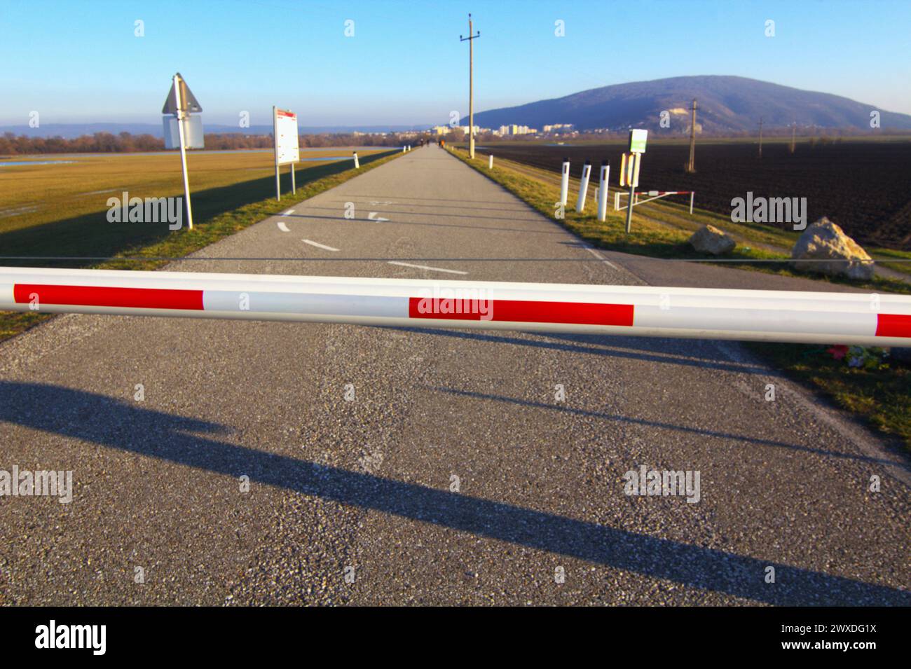 Country road in northern Austria blocked by a barrier Stock Photo - Alamy