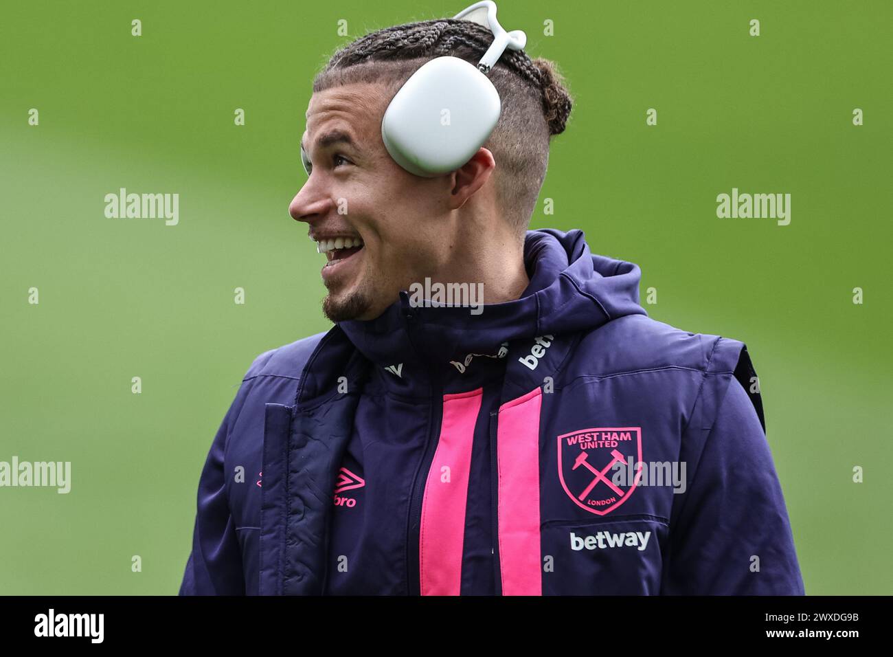 Kalvin Phillips of West Ham United arrives during the Premier League ...