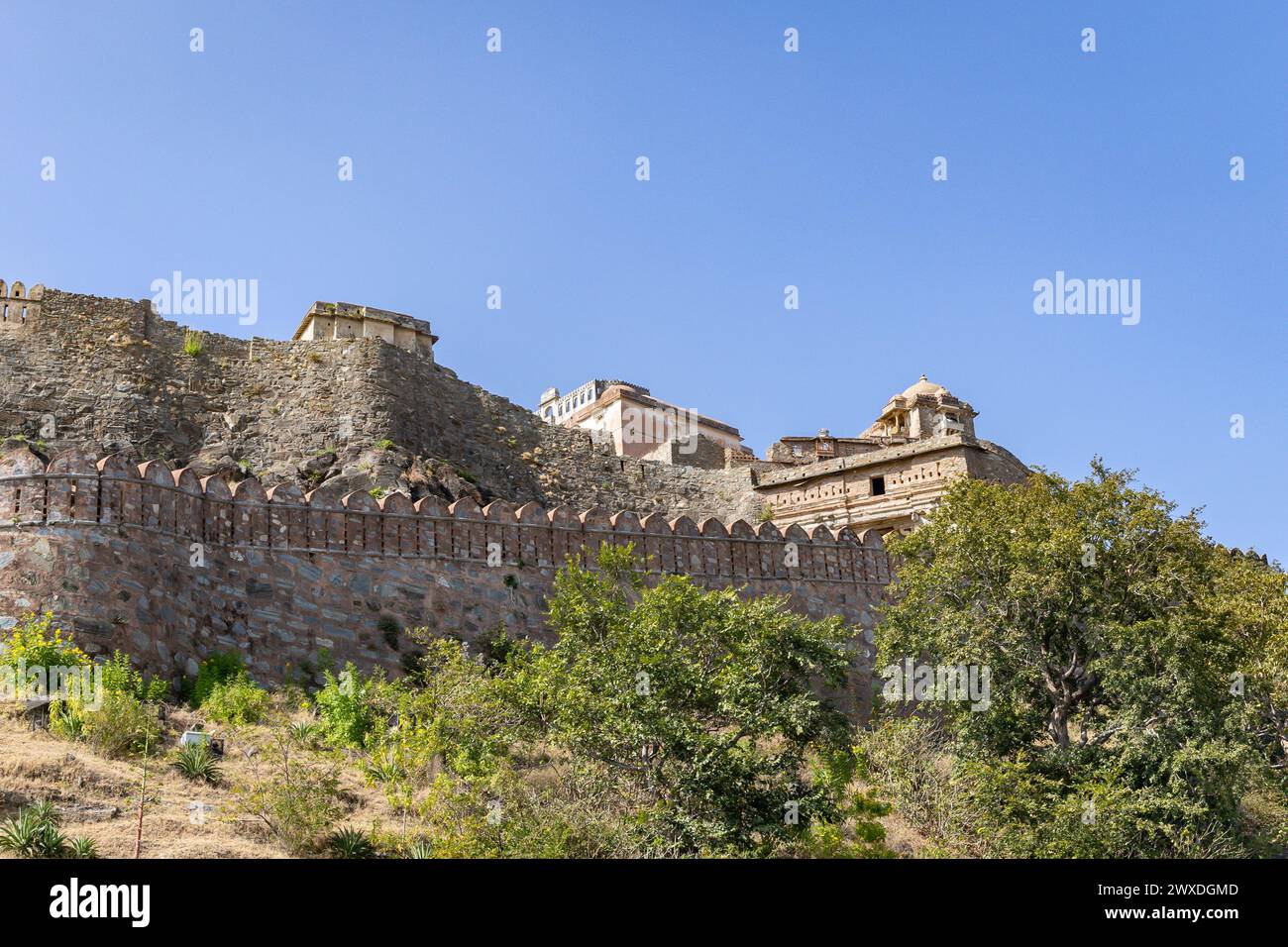 ancient fort wall ruins with bright blue sky at morning image is taken ...