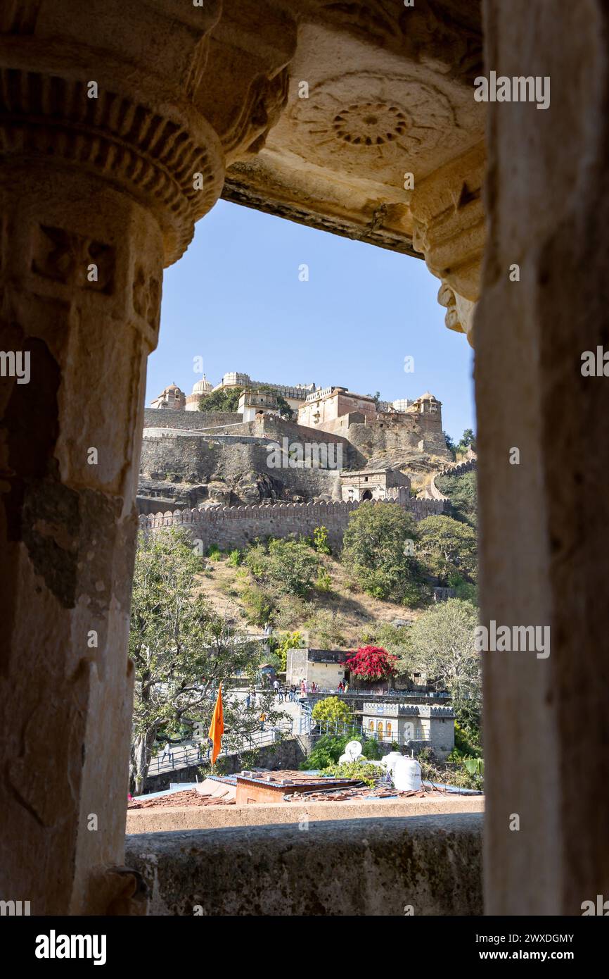 ancient fort ruins with bright blue sky from unique perspective at ...
