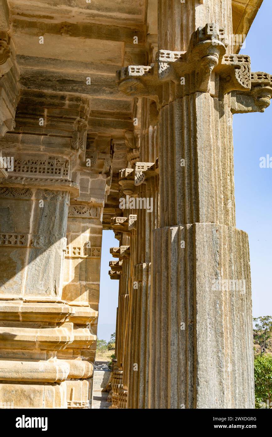 ancient temple stone pillars unique architecture at morning Stock Photo ...