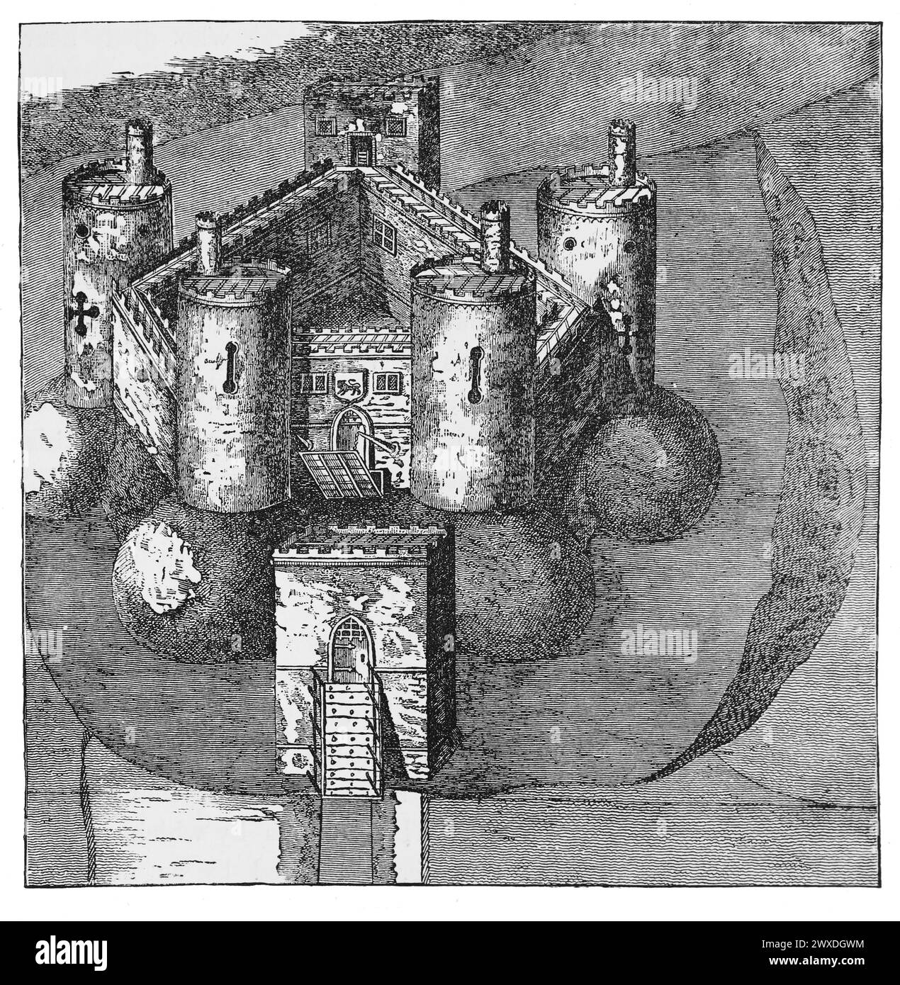 Medieval castle illustration hi-res stock photography and images - Alamy