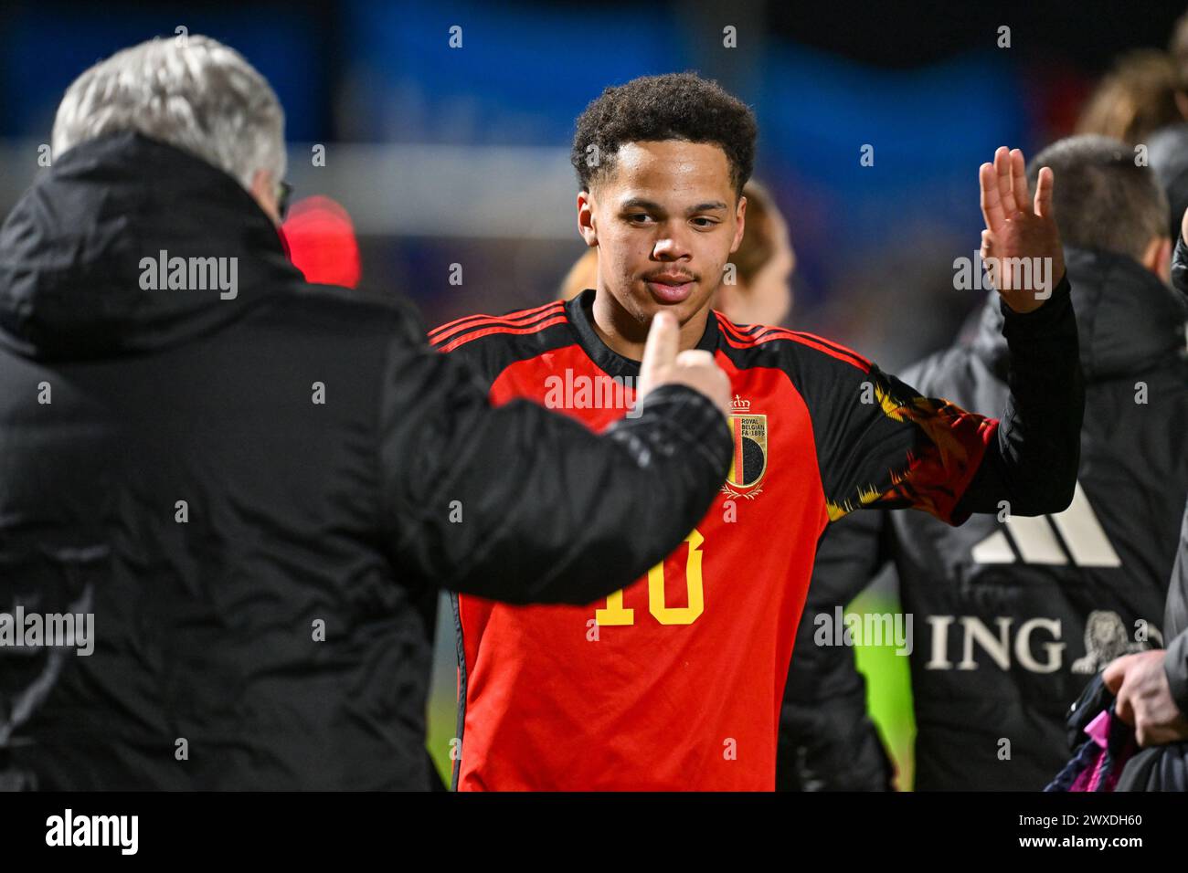 Ayanda Sishuba (10) of Belgium pictured during a soccer game between ...