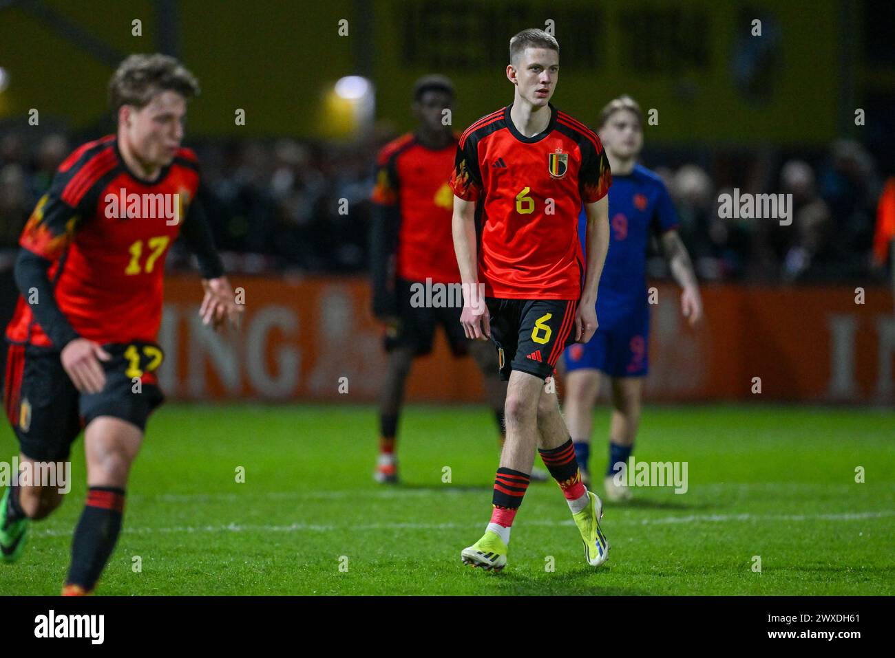 Lars Montegnies (6) of Belgium pictured during a soccer game between ...