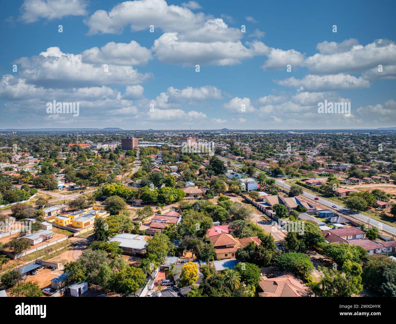 aerial view of gaborone capital city of Botswana residential ...