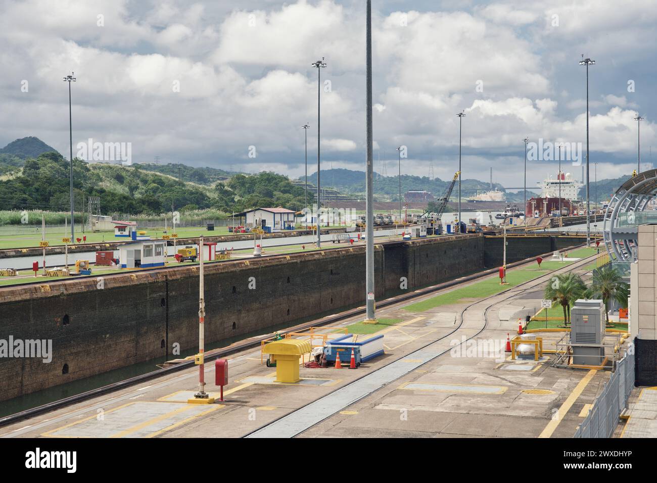 Photo of the Panama Canal at Miraflores Locks Stock Photo - Alamy