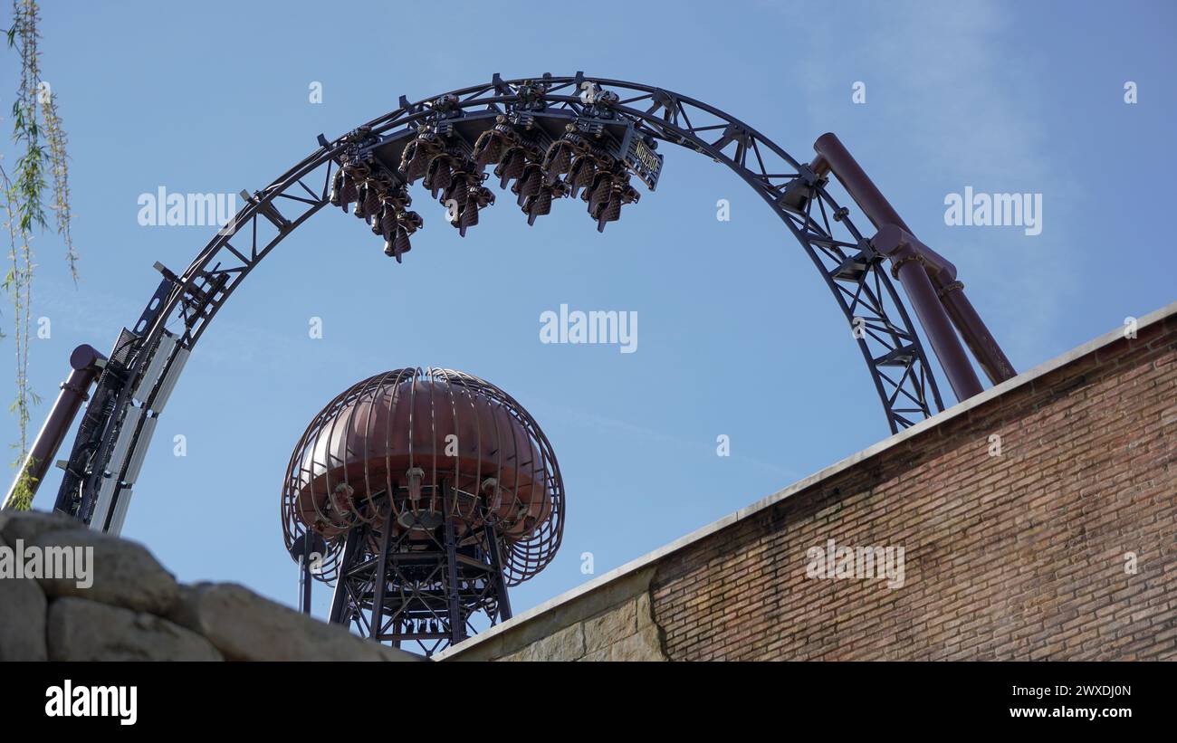 Rust, Germany-March 28.2024: Train of "Voltron Nevera", the world's first roller coaster of its ...