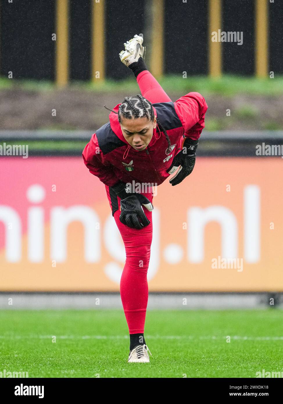 Rotterdam, Netherlands. 30th Mar, 2024. Rotterdam - Feyenoord V1 goalkeeper Jacintha Weimar ...