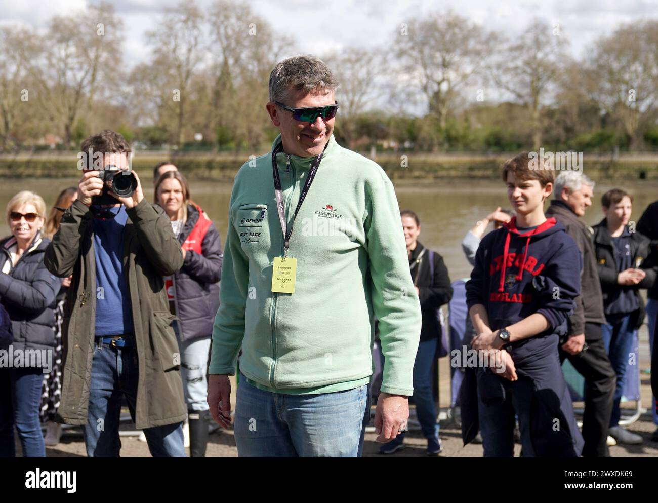Cambridge Women's coach Paddy Ryan before the Gemini Boat Race 2024 on ...