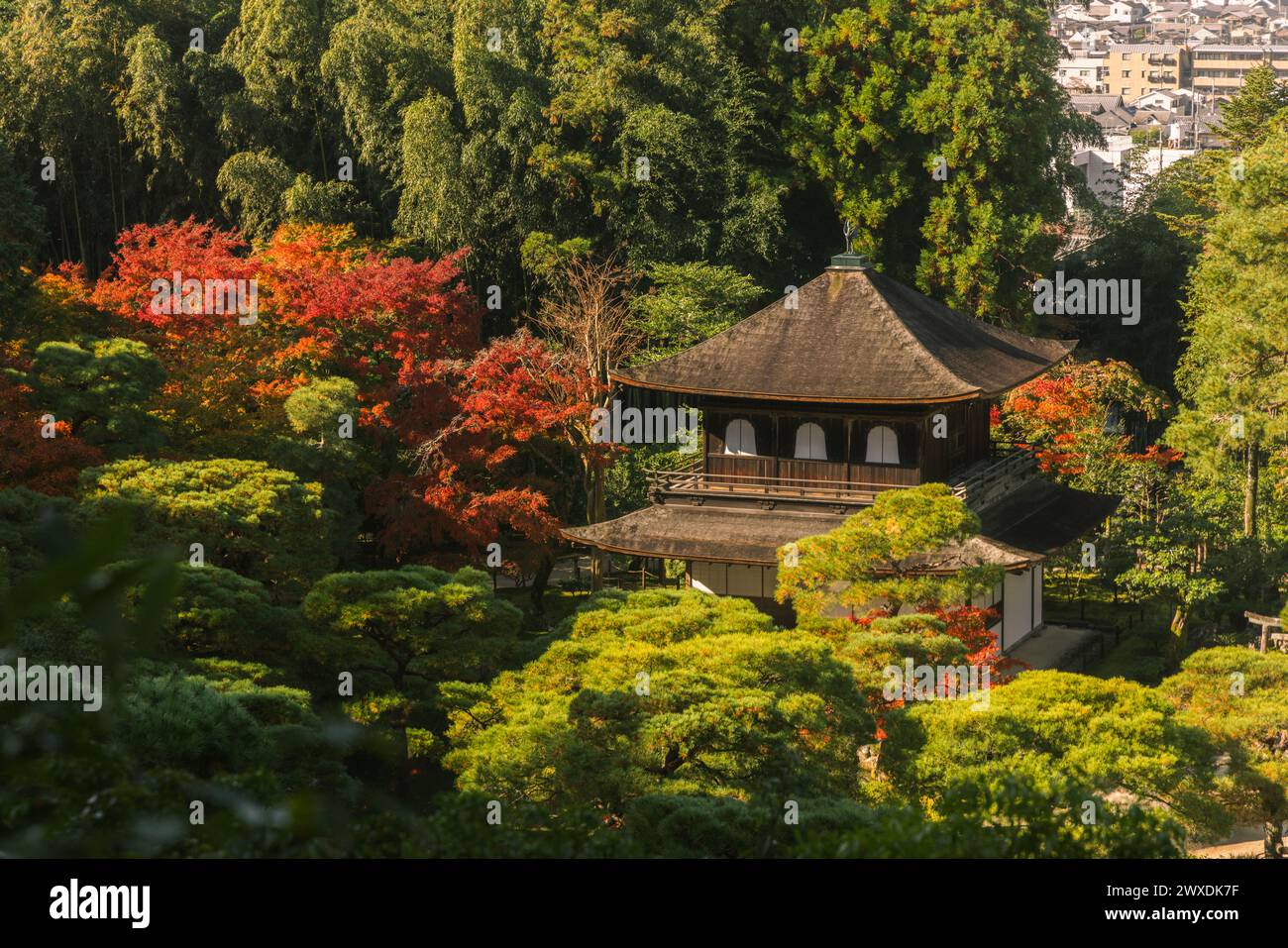 Higashiyama Jisho-ji Temple in Kyoto during Autumn, a traditional ...
