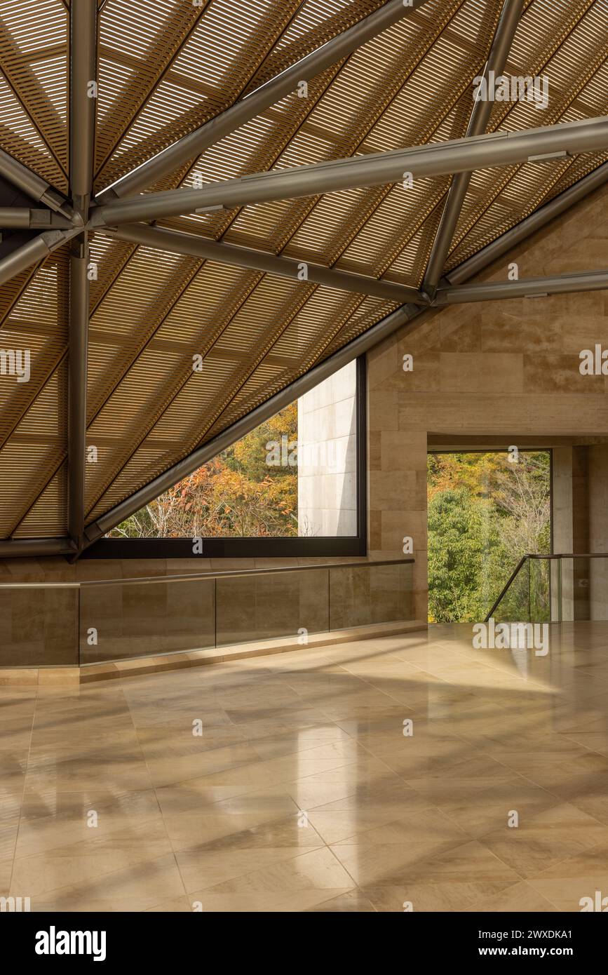 Miho Museum designed by architect I.M. Pei located southeast of Kyoto, Japan, in the Shigaraki ...