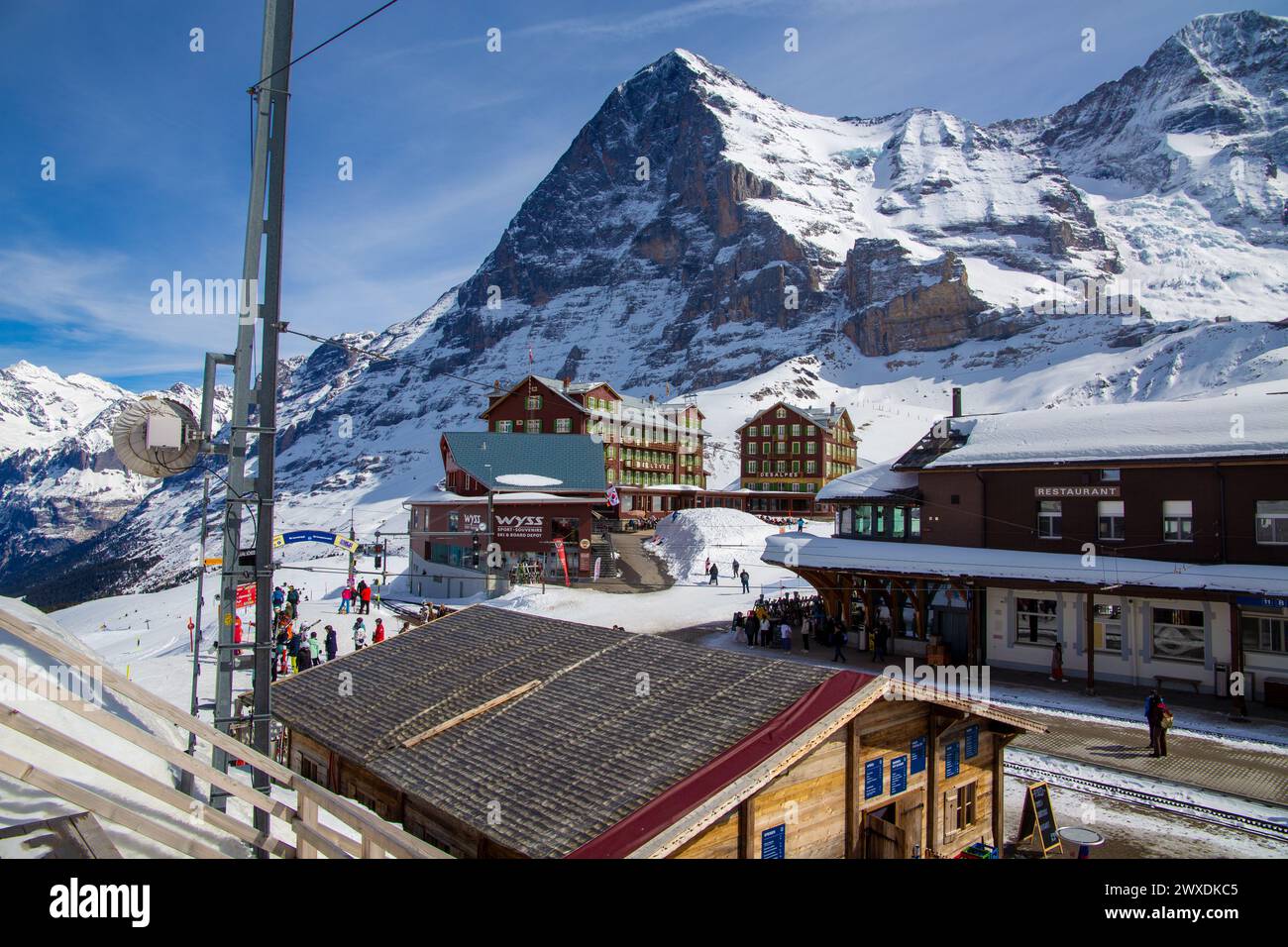 March 25, 2024, Kleine Scheidegg, Grindelwald (Switzerland): Many ...
