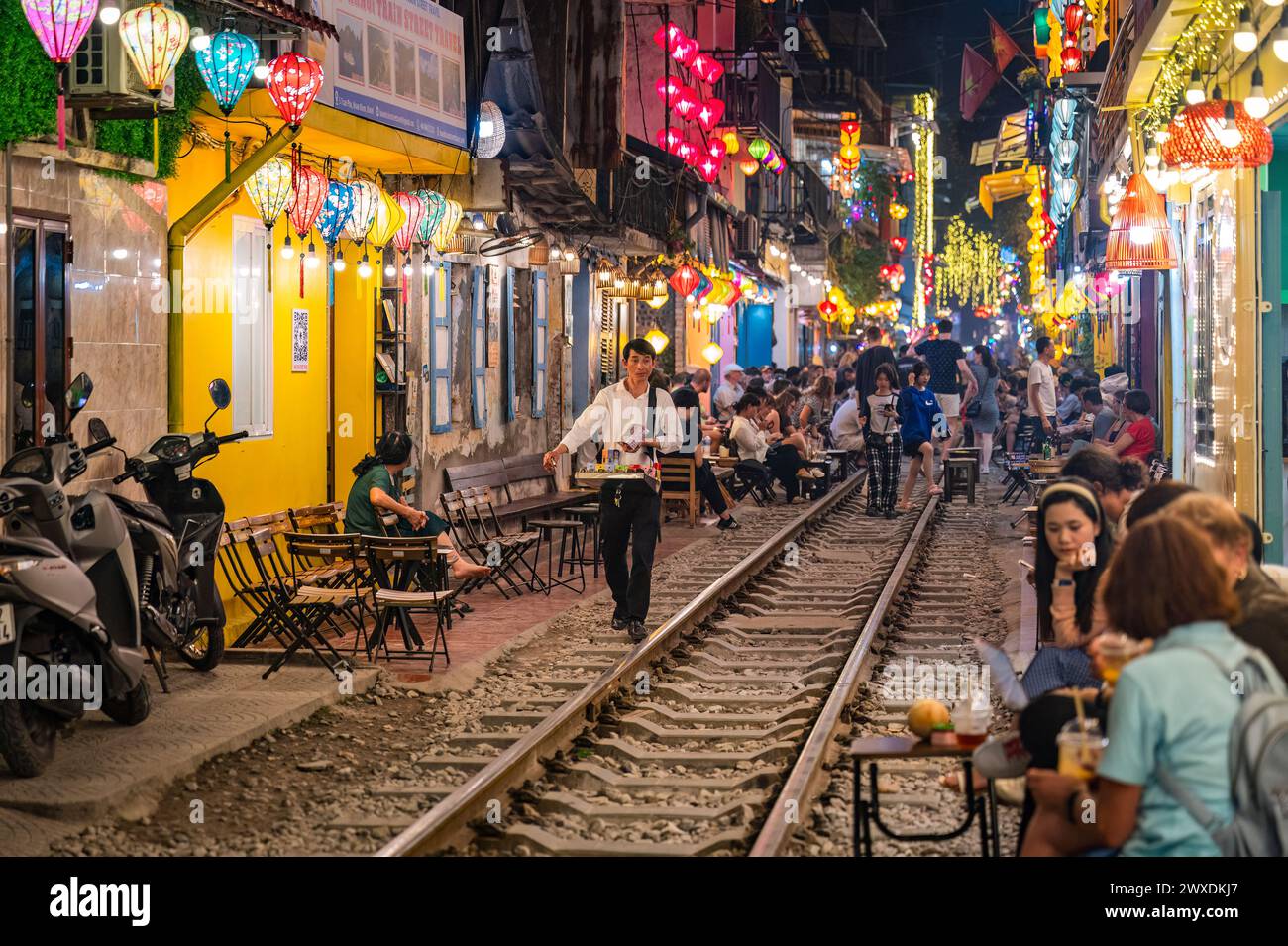 Hanoi Train Street in the Old Quarter in Hanoi, Vietnam Stock Photo - Alamy
