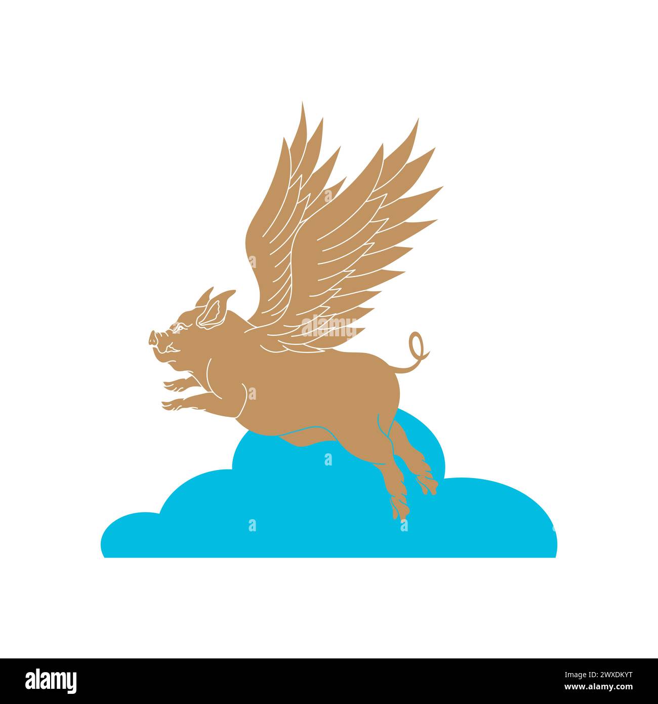 Logo vector illustration of a flying pig Stock Vector Image & Art - Alamy