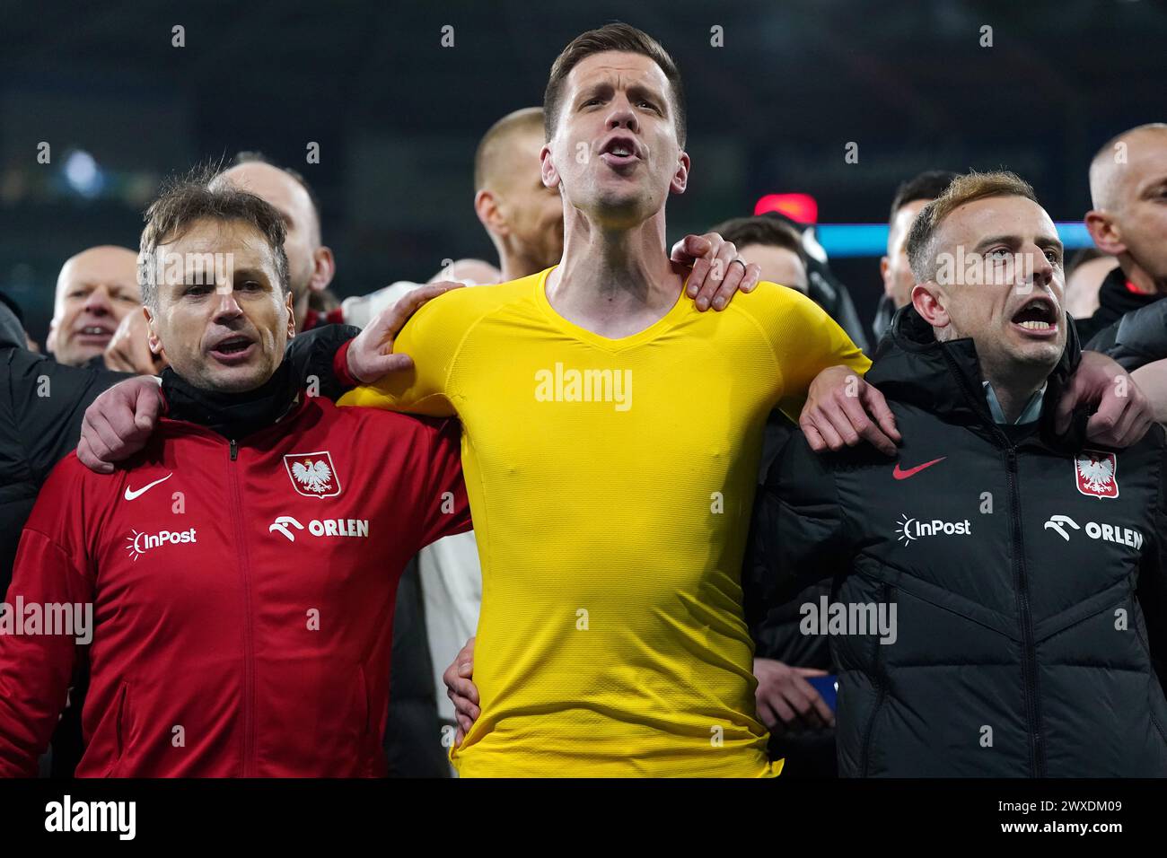 Poland goalkeeper Wojciech Szczesny celebrates after winning the ...