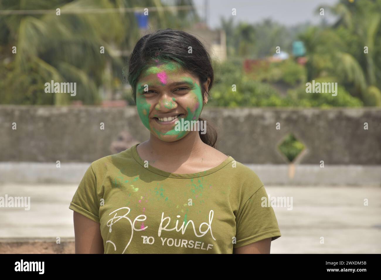Festival of colours Dol or Holy are enjoying three girls and one lady ...