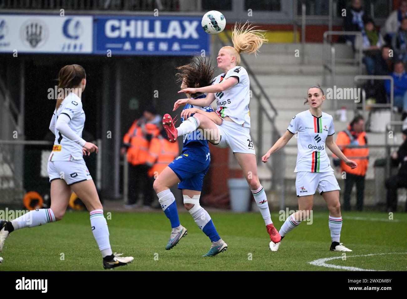 Oostakker, Belgium. 30th Mar, 2024. Linde Veefkind (25) of OHL pictured ...