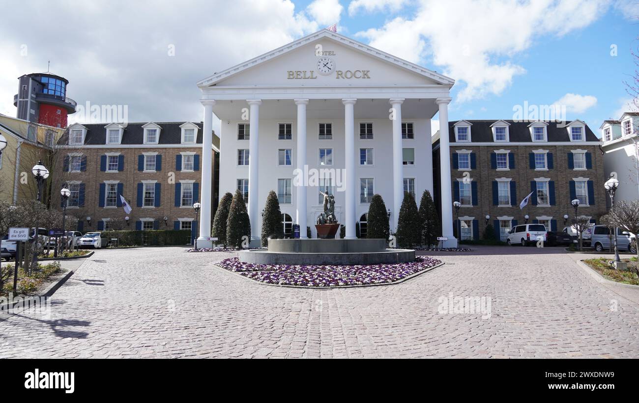 Rust, Germany-March 28.2024: View of the entrance to the American-style ...