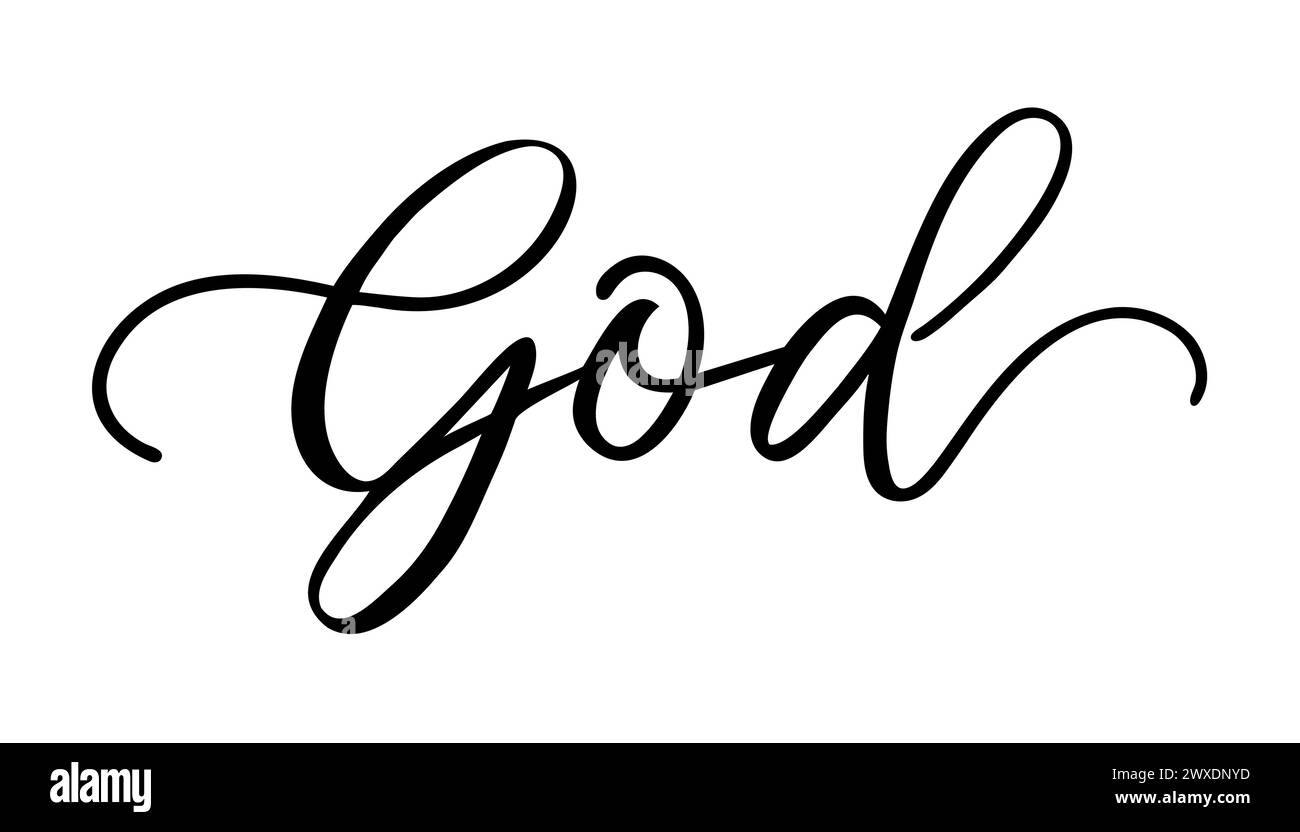 God - calligraphic inscription on a white background. Vector ...