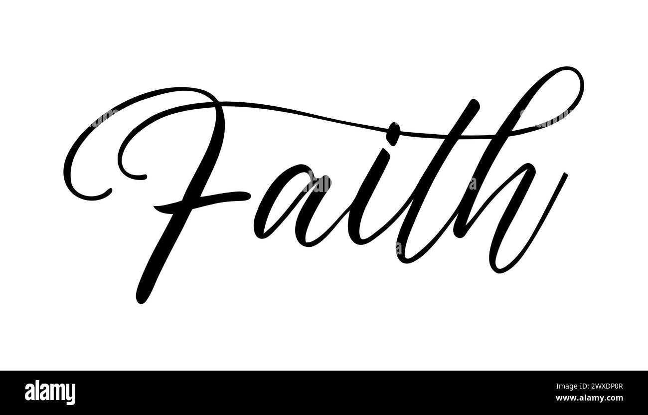 Faith word hand lettering. Handmade vector calligraphy Stock Vector ...