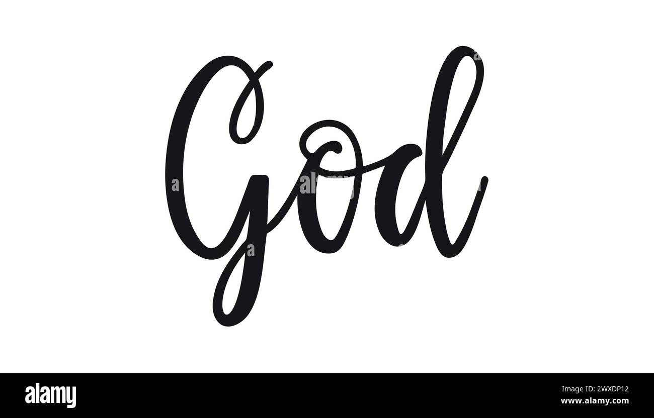 God - calligraphic inscription on a white background. Vector ...