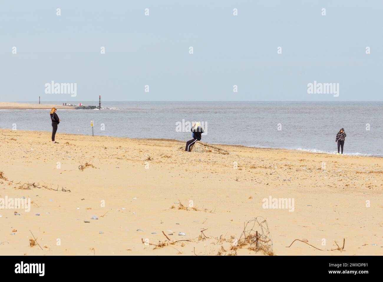 The beach and pillbox at Caister on Sea, Norfolk Stock Photo - Alamy