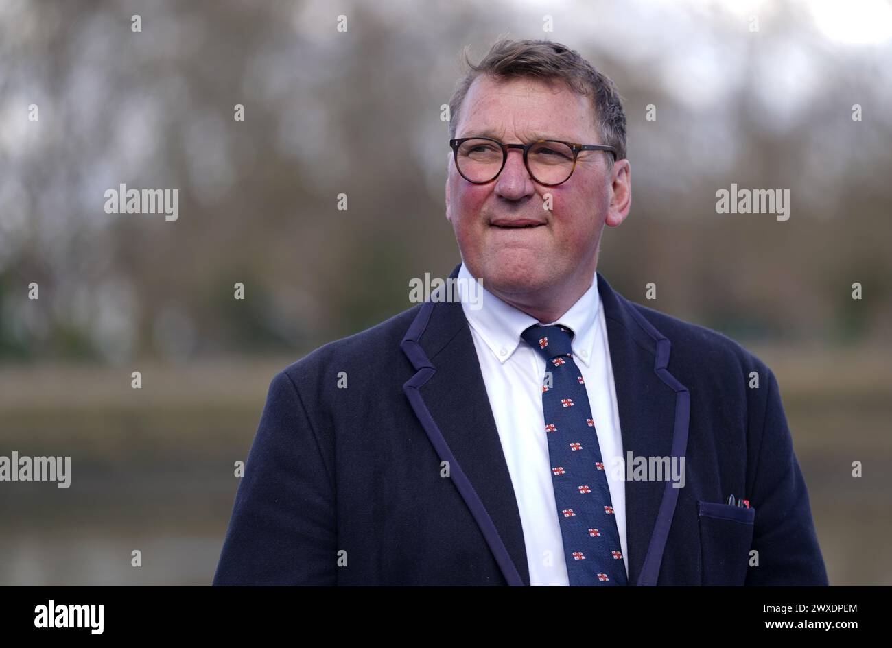 Umpire Sir Matthew Pinsent before the Gemini Boat Race 2024 on the ...