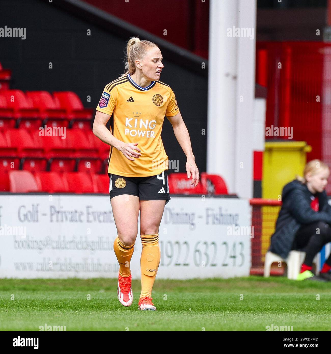 Walsall, UK. 30th Mar, 2024. Leicester's CJ Bott during the FA Women's ...