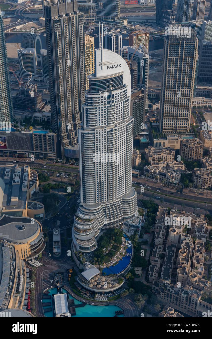 A picture of the Address Downtown Hotel as seen from above Stock Photo ...
